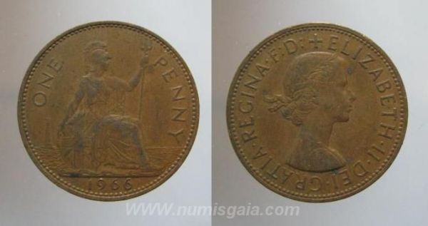 Great Britain KM#897GB66a - 1 PENNY 1966