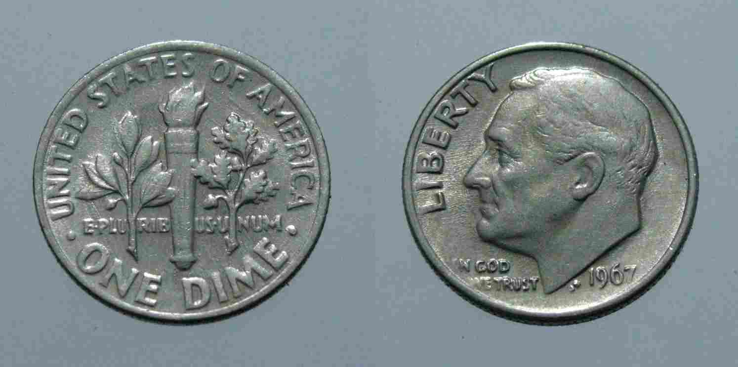 Estados Unidos América (USA) KM#195aUS67a - ONE DIME 1967